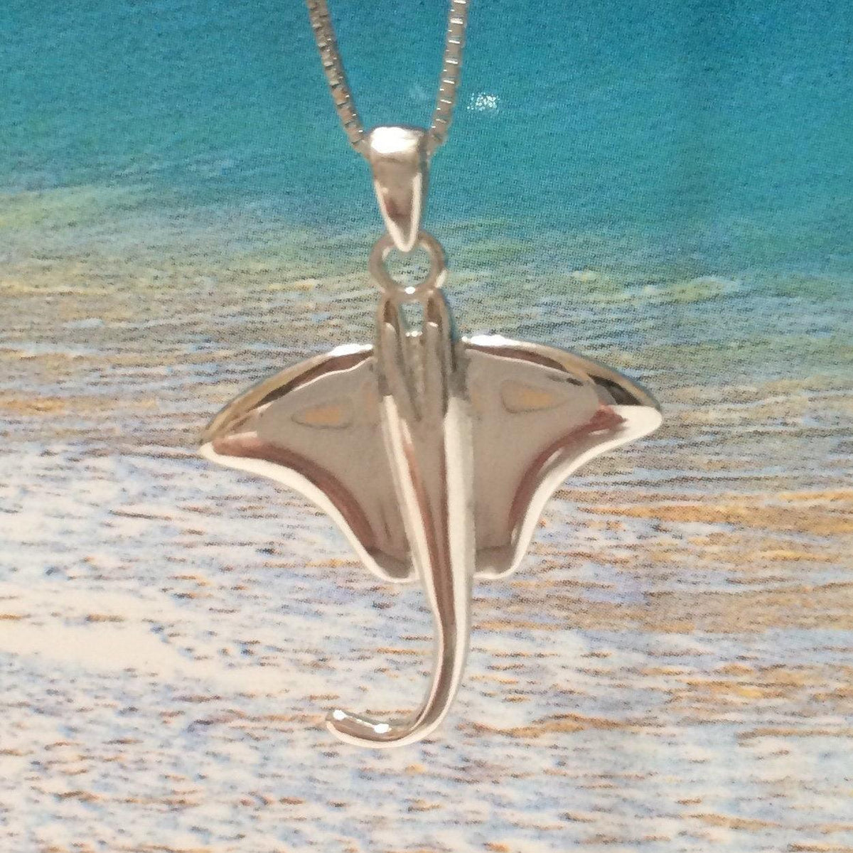 Beautiful Sting Ray Necklace, Sterling Silver Hawaiian Stingray Pendan ...